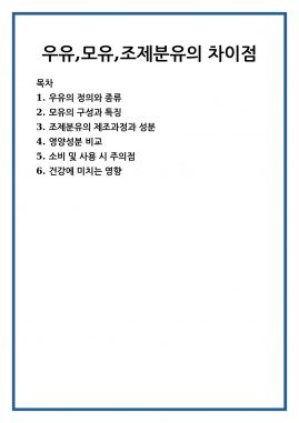 우유,모유,조제분유의 차이점-1페이지