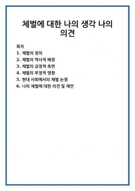 체벌에 대한 나의 생각 나의 의견-1페이지