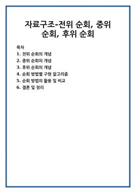 자료구조-전위 순회, 중위 순회, 후위 순회-1페이지