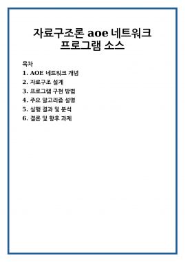 자료구조론 aoe네트워크 프로그램 소스-1페이지
