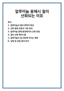 알루미늄 용해시 철이 산화되는 이유-1페이지