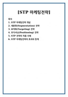 [STP 마케팅전략]-1페이지