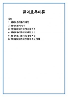 한계효용이론-1페이지