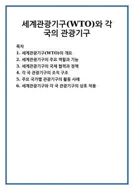 세계관광기구(WTO)와 각 국의 관광기구-1페이지