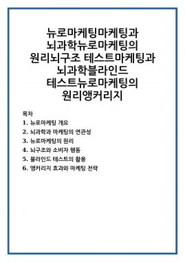 뉴로마케팅마케팅과 뇌과학뉴로마케팅의 원리뇌구조 테스트마케팅과 뇌과학블라인드 테스트뉴로마케팅의 원리앵커리지-1페이지