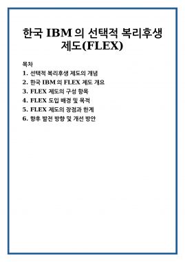 한국 IBM의 선택적 복리후생 제도(FLEX)-1페이지