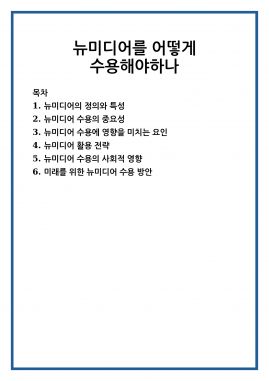 뉴미디어를 어떻게 수용해야하나-1페이지