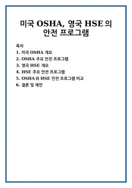 미국 OSHA, 영국 HSE의 안전 프로그램-1페이지