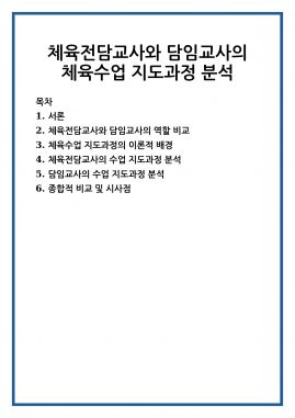 체육전담교사와 담임교사의 체육수업 지도과정 분석-1페이지