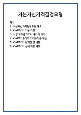 자본자산가격결정모형-1페이지