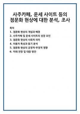 사주카페, 운세 사이트 등의 점문화 현상에 대한 분석, 조사-1페이지