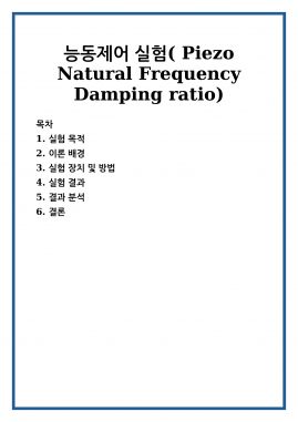 능동제어 실험( Piezo Natural Frequency Damping ratio)-1페이지