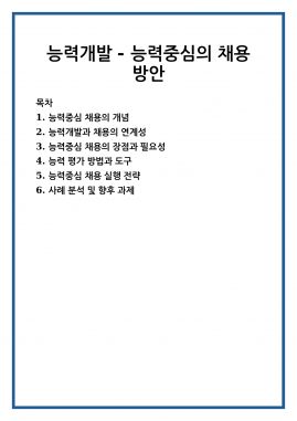 능력개발 - 능력중심의 채용 방안-1페이지