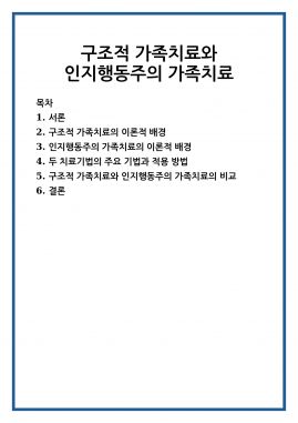 구조적 가족치료와 인지행동주의 가족치료-1페이지
