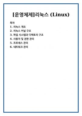 [운영체제]리눅스 (Linux)-1페이지