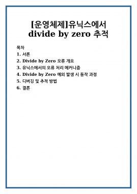 [운영체제]유닉스에서 divide by zero 추적-1페이지
