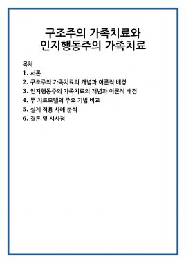 구조주의 가족치료와 인지행동주의 가족치료-1페이지