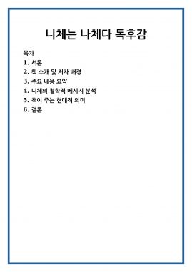 니체는 나체다 독후감-1페이지