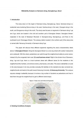 Walkability Analysis on Samseon-dong, Seongbuk-gu, Seoul-1페이지