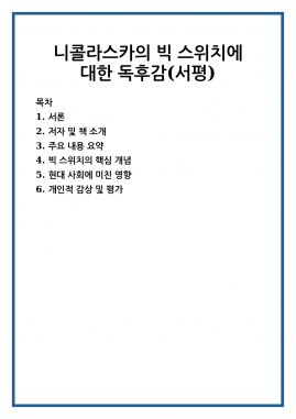 니콜라스카의 빅 스위치에 대한 독후감(서평)-1페이지