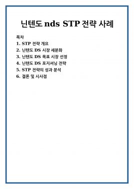 닌텐도nds STP전략 사례-1페이지