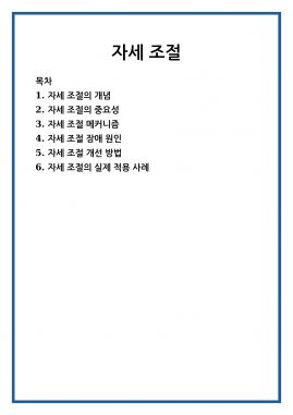 자세 조절 레포트 자료-1페이지