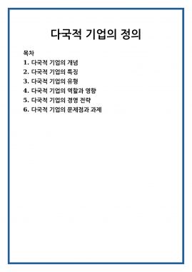 다국적 기업의 정의-1페이지