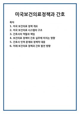 미국보건의료정책과 간호-1페이지