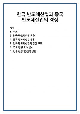 한국 반도체산업과 중국 반도체산업의 경쟁-1페이지