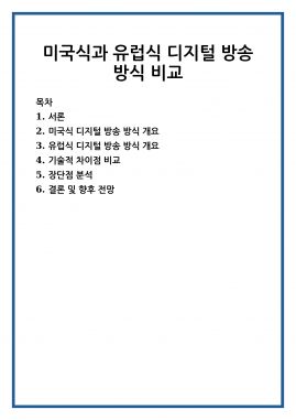 미국식과 유럽식 디지털 방송 방식 비교-1페이지