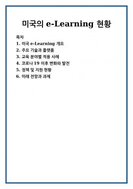 미국의 e-Learning 현황-1페이지