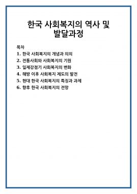 한국 사회복지의 역사 및 발달과정-1페이지