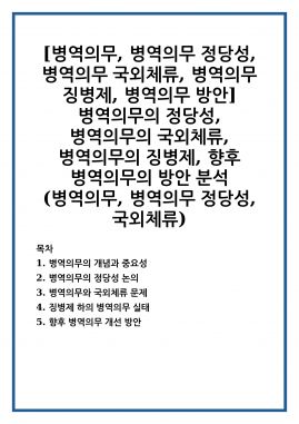 [병역의무, 병역의무 정당성, 병역의무 국외체류, 병역의무 징병제, 병역의무 방안]병역의무의 정당성, 병역의무의 국외체류, 병역의무의 징병제, 향후 병역의무의 방안 분석(병역의무, 병역의무 정당성, 국외체류)-1페이지