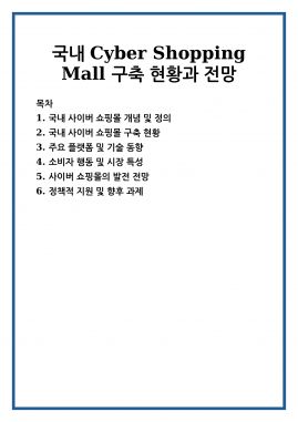 국내 Cyber Shopping Mall 구축 현황과 전망-1페이지