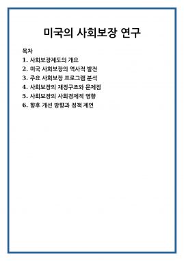 미국의 사회보장 연구-1페이지
