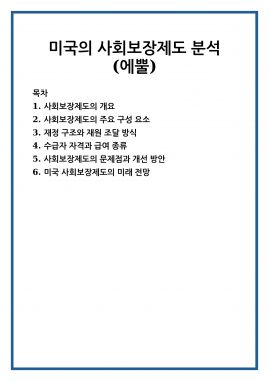 미국의 사회보장제도 분석(에뿔)-1페이지