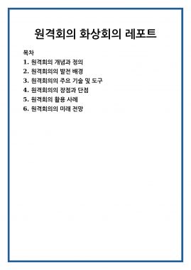 원격회의 화상회의 레포트-1페이지