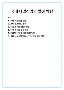 국내 네일산업의 발전 방향-1페이지
