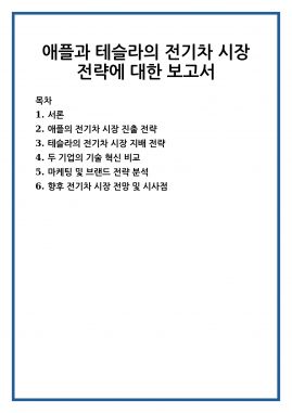애플과 테슬라의 전기차 시장 전략에 대한 보고서-1페이지