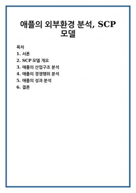 애플의 외부환경 분석, SCP모델-1페이지