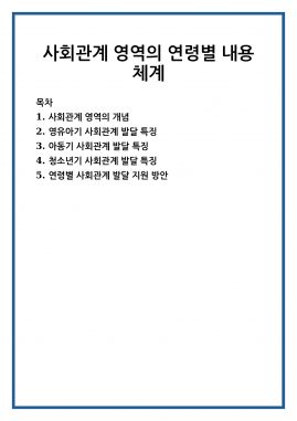 사회관계 영역의 연령별 내용 체계-1페이지