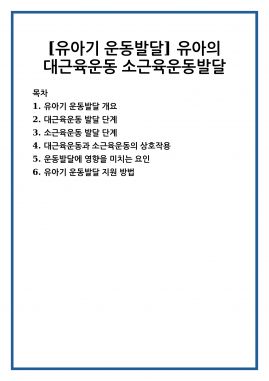 [유아기 운동발달] 유아의 대근육운동 소근육운동발달-1페이지