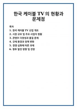 한국 케이블 TV의 현황과 문제점-1페이지