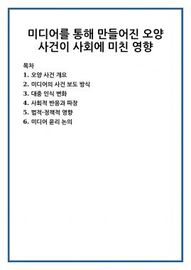 미디어를 통해 만들어진 오양 사건이 사회에 미친 영향-1페이지