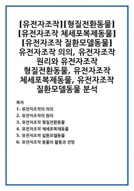 [유전자조작][형질전환동물][유전자조작 체세포복제동물][유전자조작 질환모델동물]유전자조작 의의, 유전자조작 원리와 유전자조작 형질전환동물, 유전자조작 체세포복제동물, 유전자조작 질환모델동물 분석-1페이지