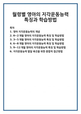 월령별 영아의 지각운동능력 특징과 학습방법-1페이지