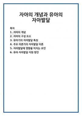 자아의 개념과 유아의 자아발달-1페이지