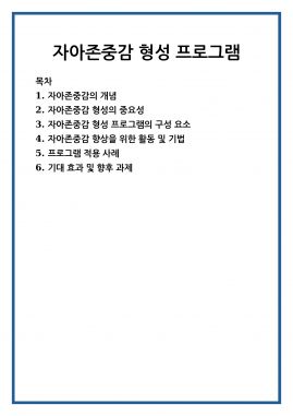 자아존중감 형성 프로그램-1페이지