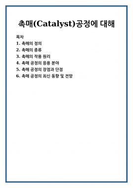 촉매(Catalyst)공정에 대해-1페이지