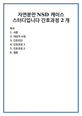 자연분만NSD 케이스 스터디입니다 간호과정 2개-1페이지
